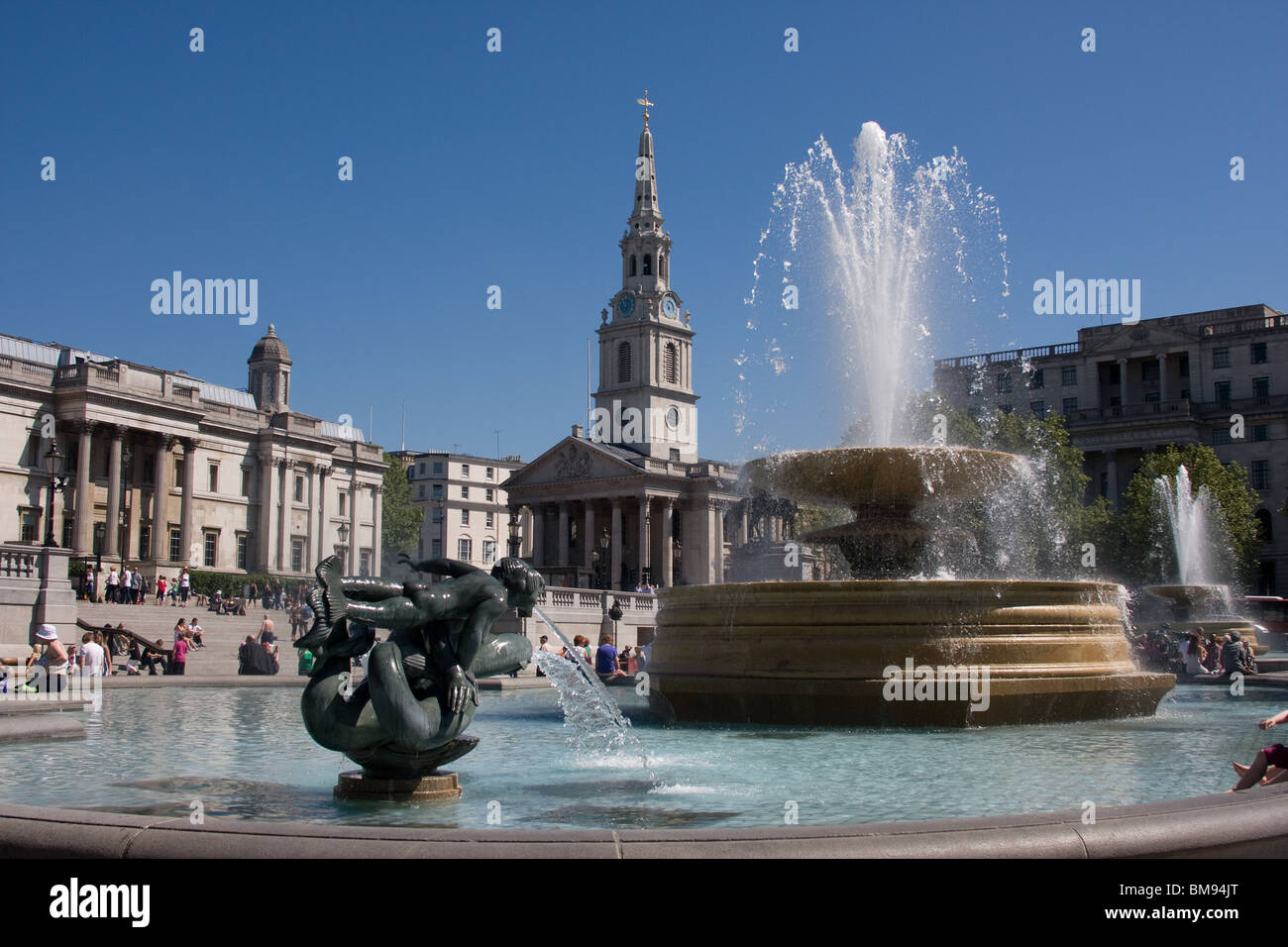 spouting water statue in fountain picturesque cool Stock Photo - Alamy