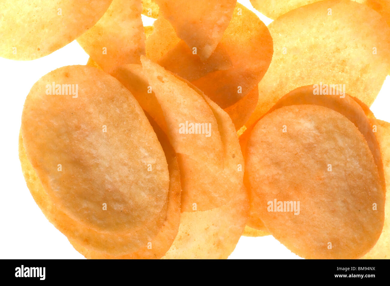 object on white - food chips close up Stock Photo - Alamy