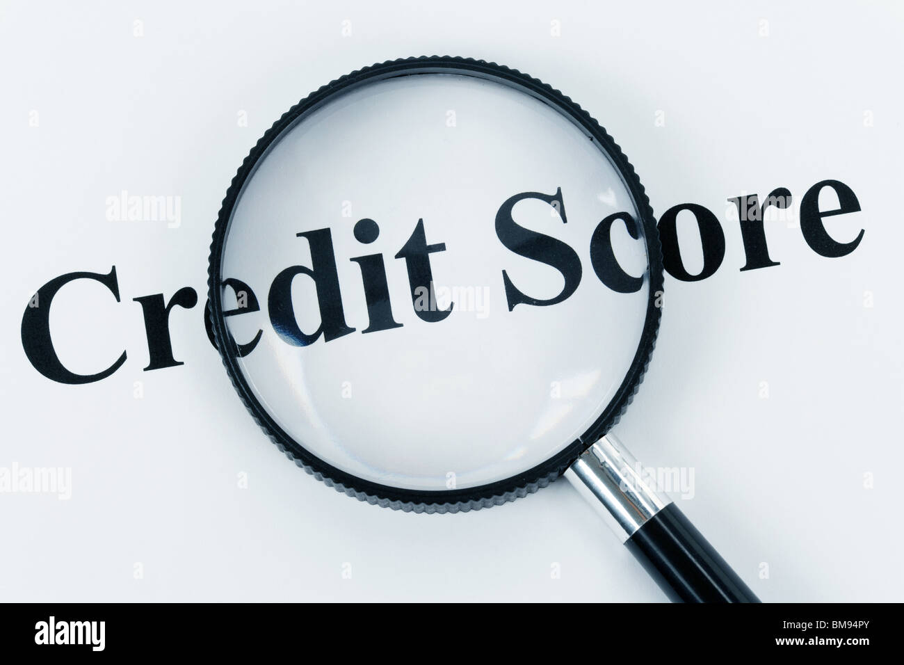 Credit Score and Magnifying Glass Stock Photo - Alamy