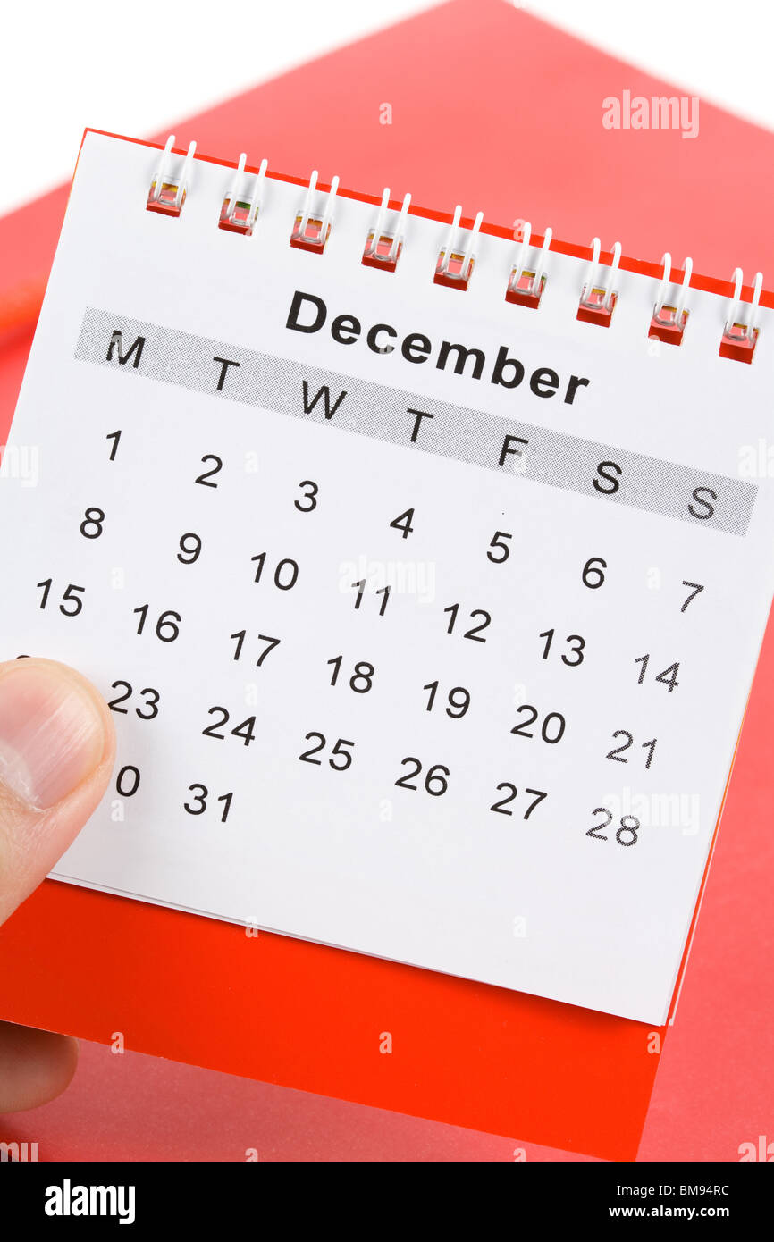 Calendar December close up shot Stock Photo - Alamy