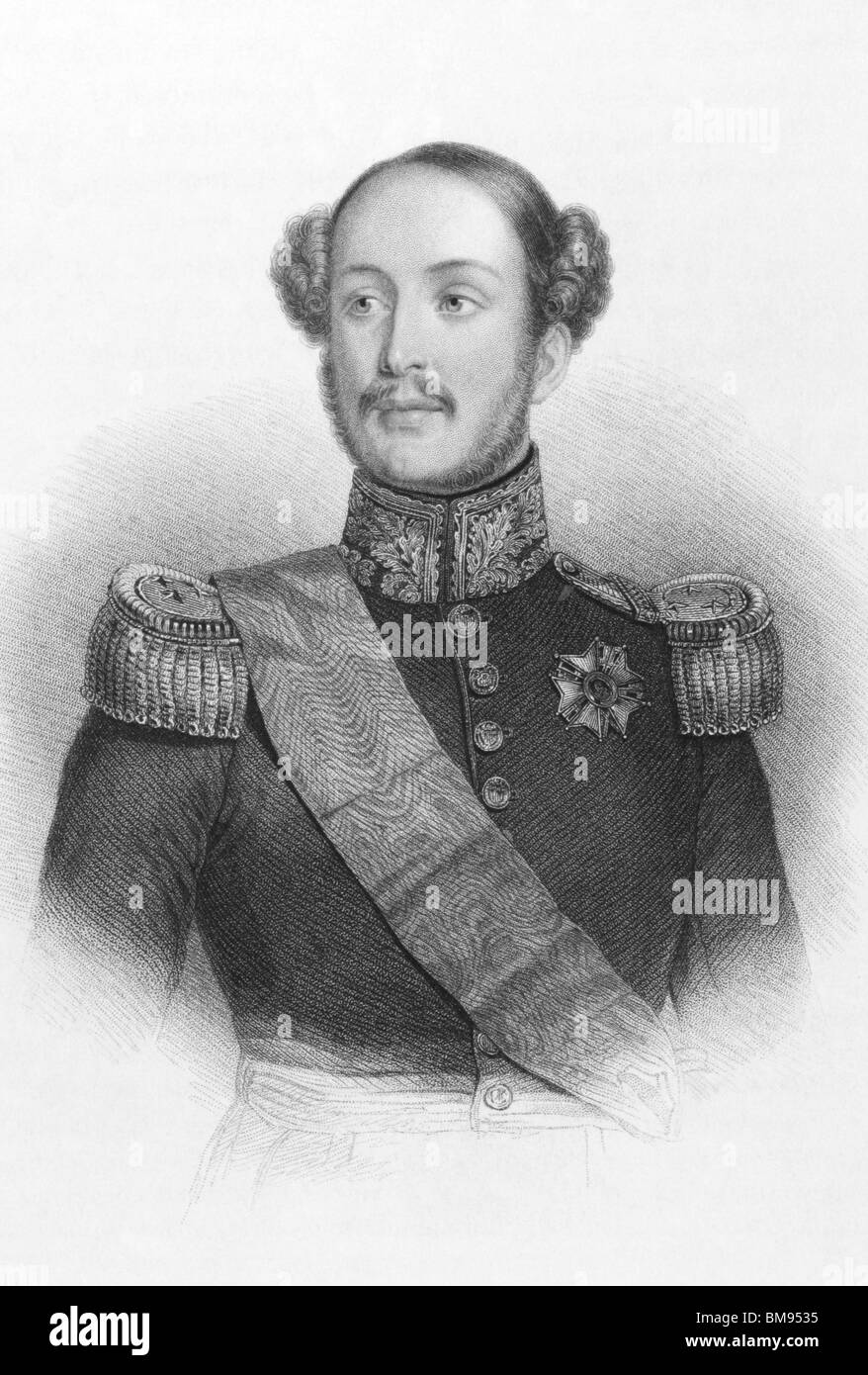 Ferdinand Philippe, Duke of Orleans on engraving from the 1800s. Eldest ...