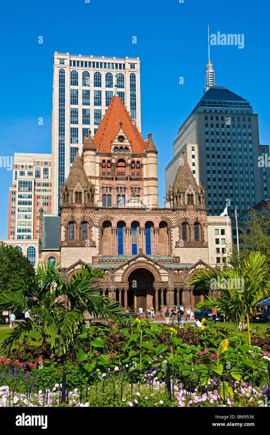 Copley square And Trinity Church downtown Boston Stock Photo - Alamy