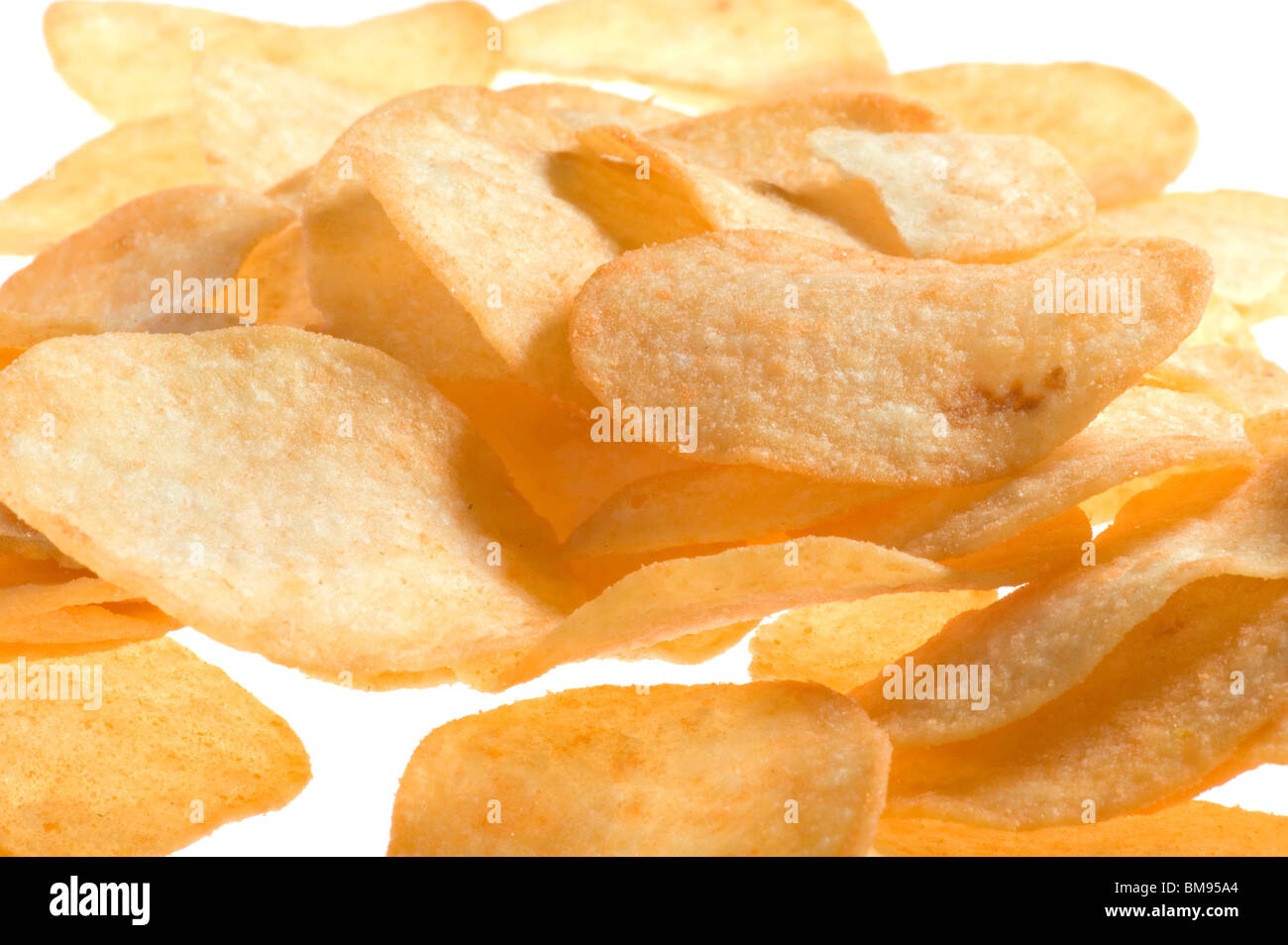 object on white - food chips close up Stock Photo - Alamy