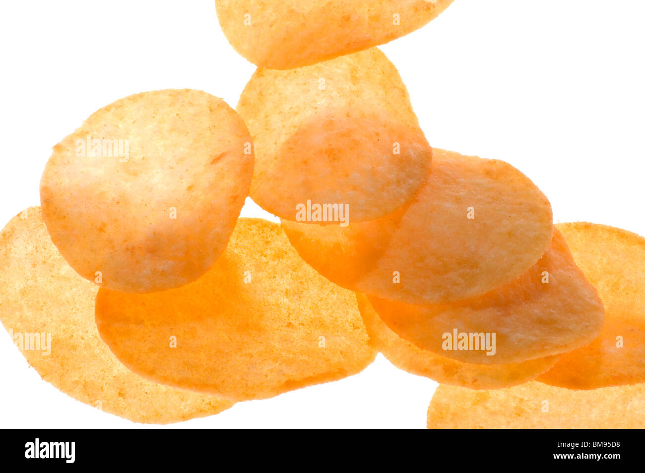 object on white - food chips close up Stock Photo - Alamy