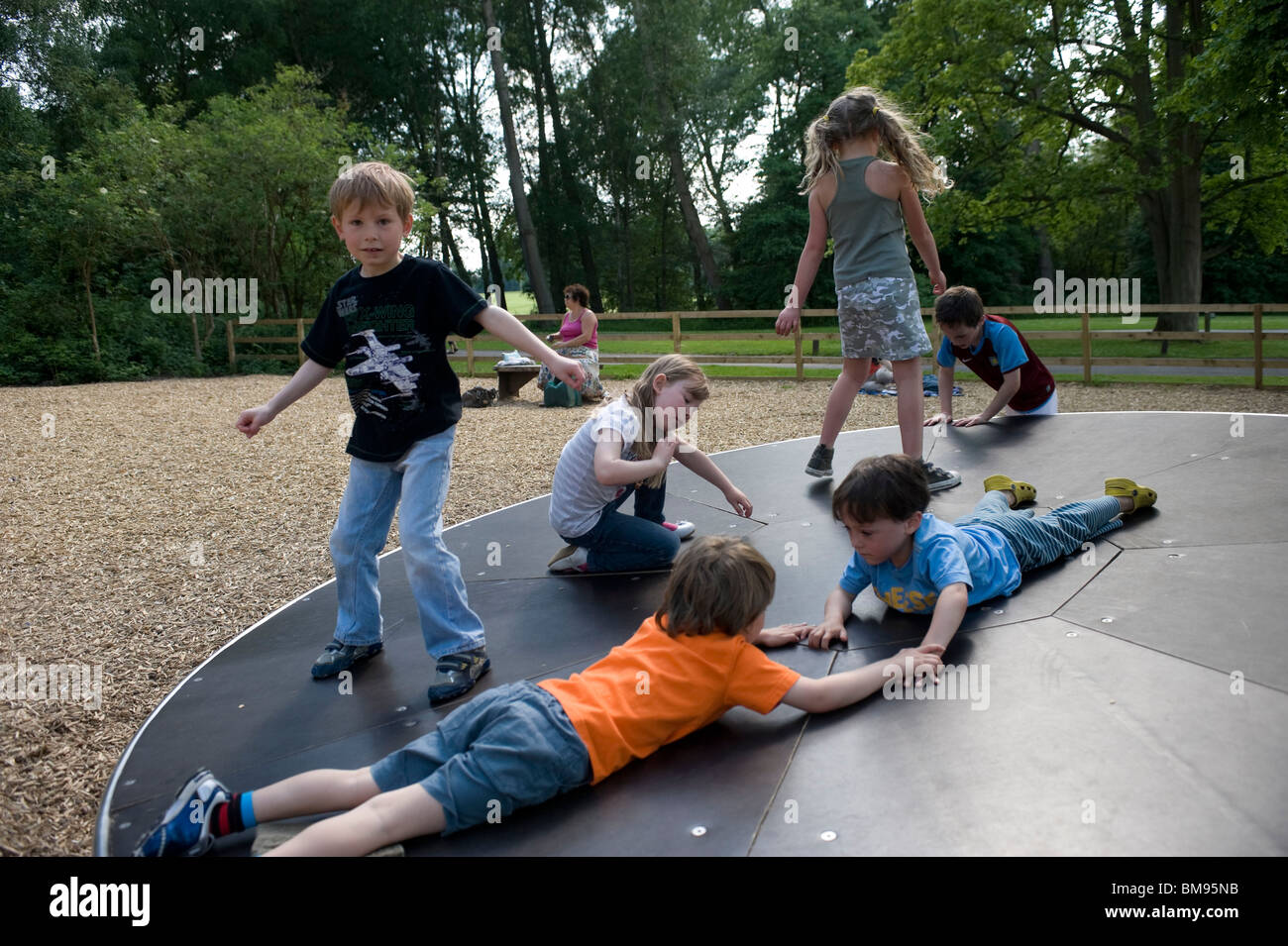 children playing in playground at castle howard north yorkshire Stock ...
