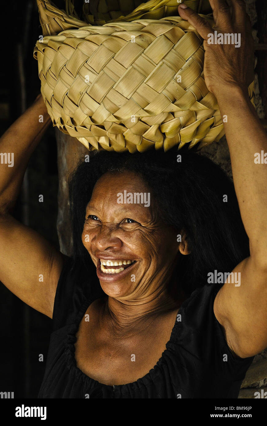 Afro-Brazilian worker, artisan. Portrait of Brazilian black woman ...