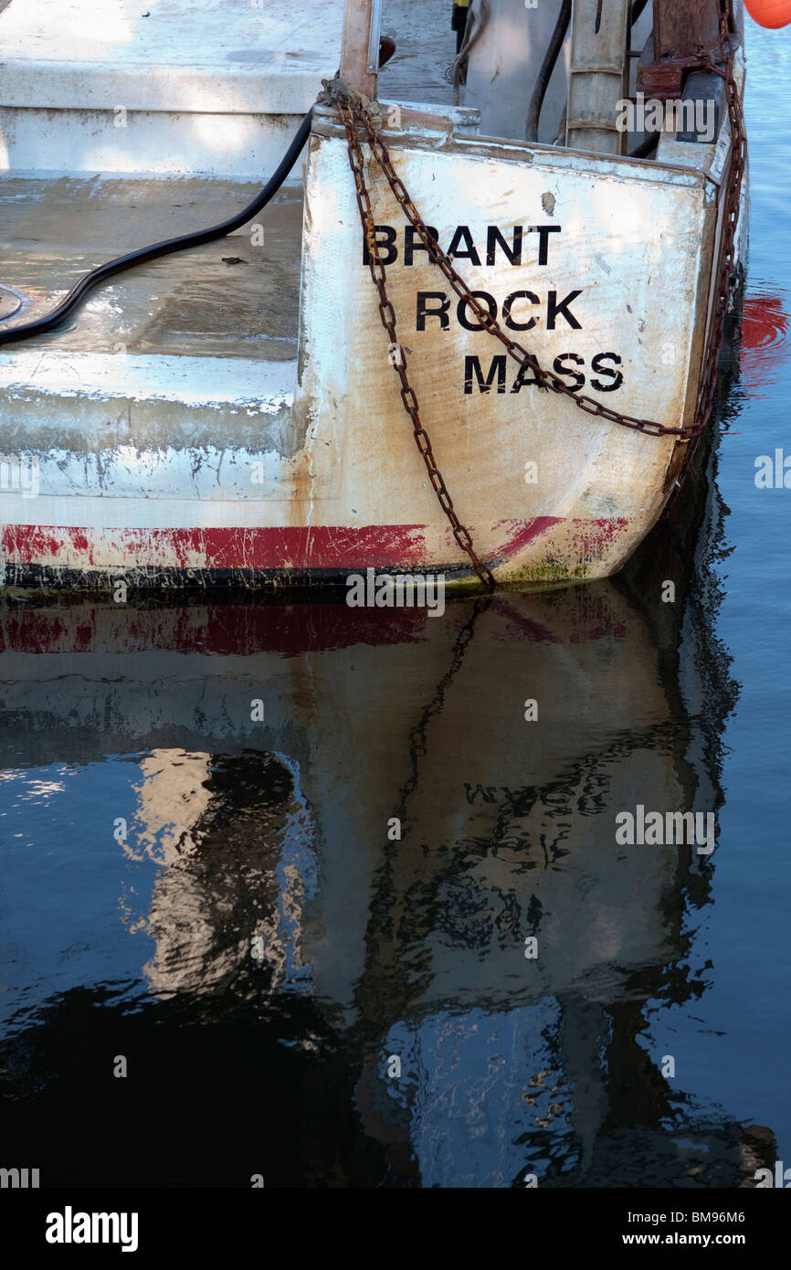 Abstract Reflection of Fishing Boat in Ocean Stock Photo - Alamy