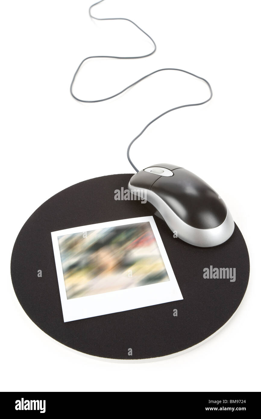 Photo and Computer Mouse, Concept of online photo sharing Stock Photo ...