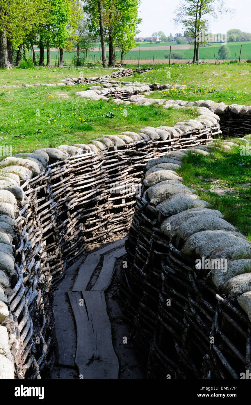 German First World War preserved trenches at Bayernwald, Ypres Salient ...