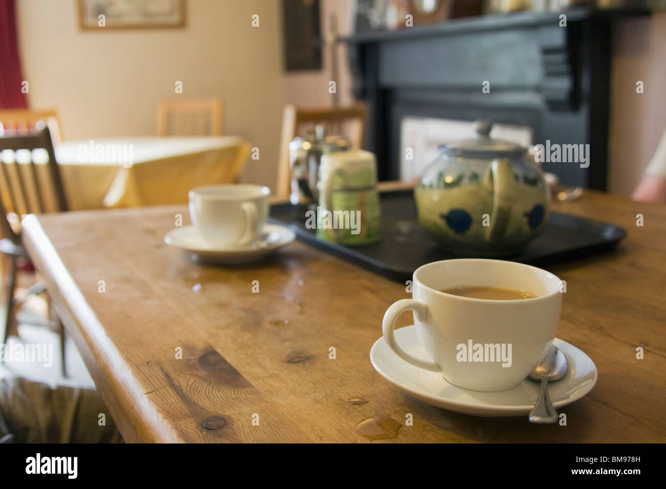 Tea Set On Table Stock Photo - Alamy