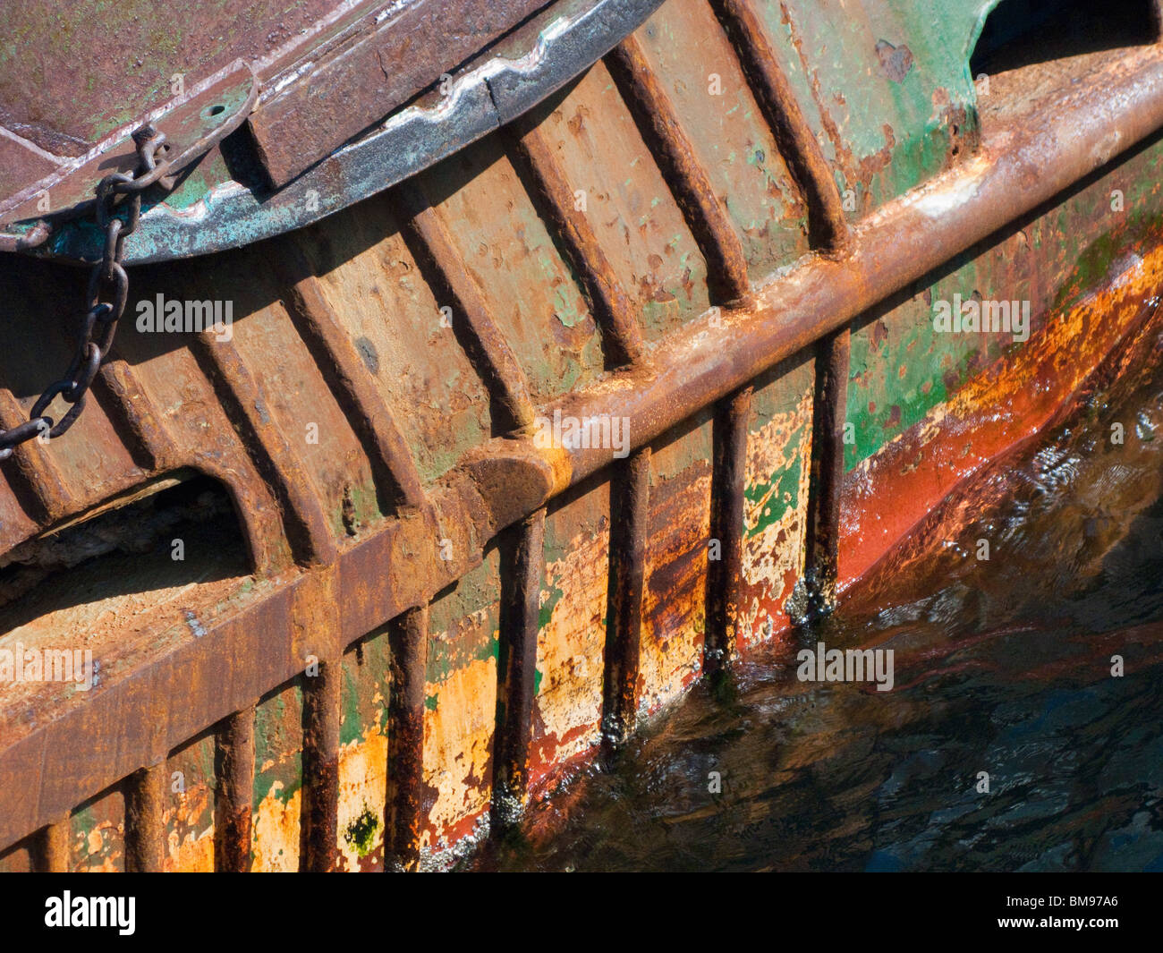 Abstract Rusty Textured Peeling Metal Hull of Fishing Boat Stock Photo ...