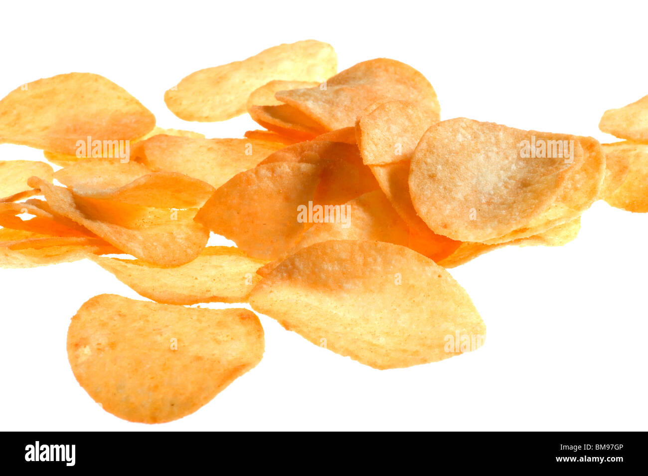 object on white - food chips close up Stock Photo - Alamy