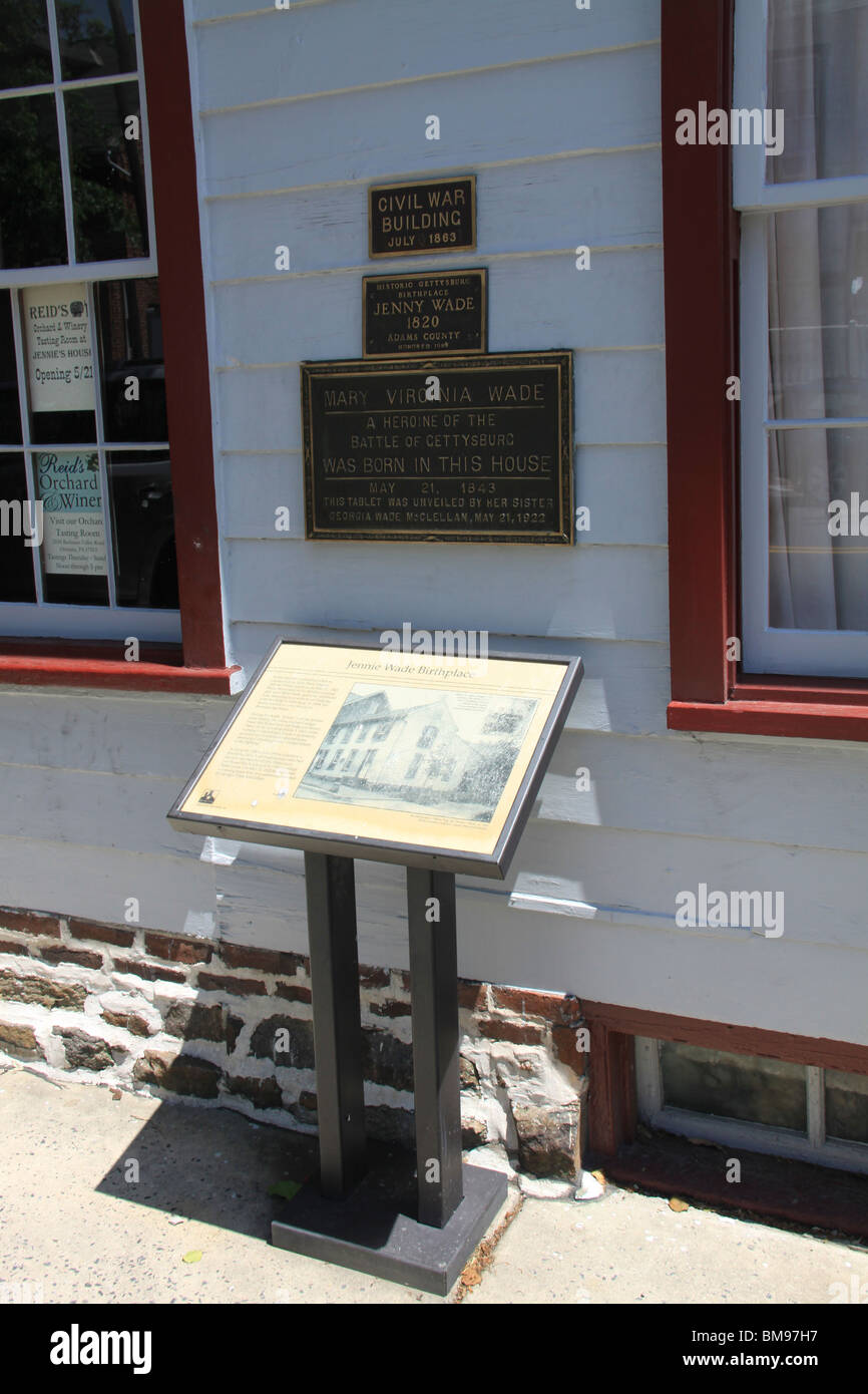 Ginnie Wade's house in Gettysburg PA Stock Photo - Alamy