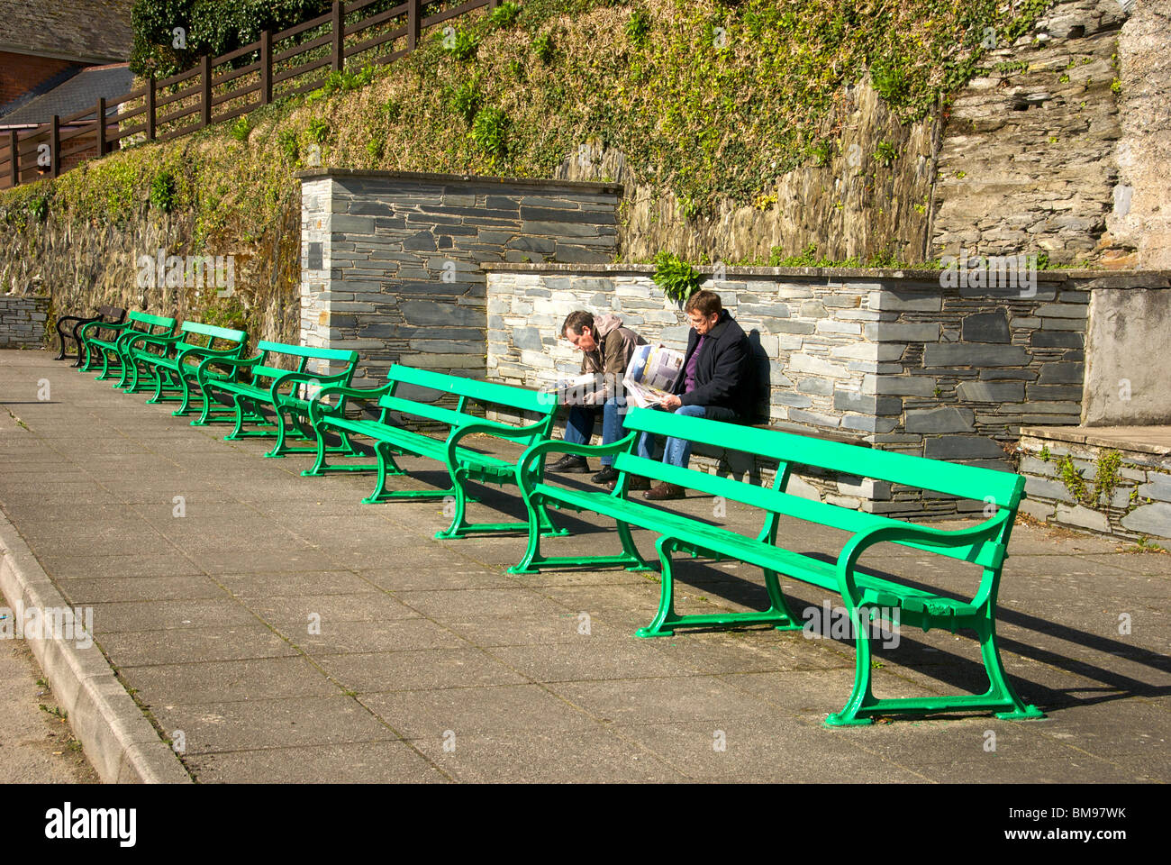 Padstow Cornwall UK Benches Stock Photo - Alamy