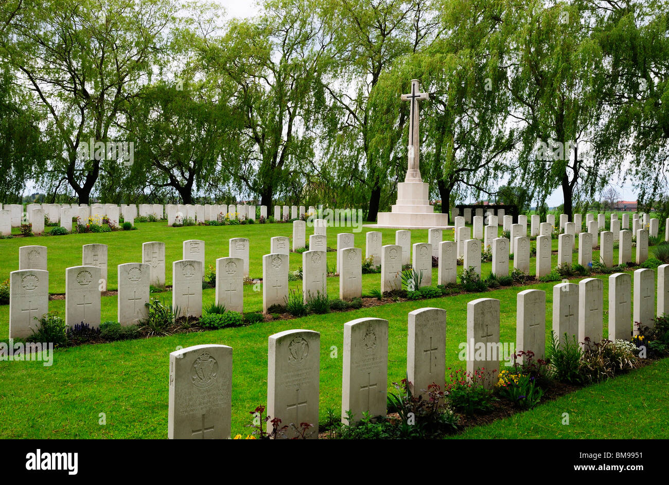 War grave headstones in rows hi-res stock photography and images - Alamy