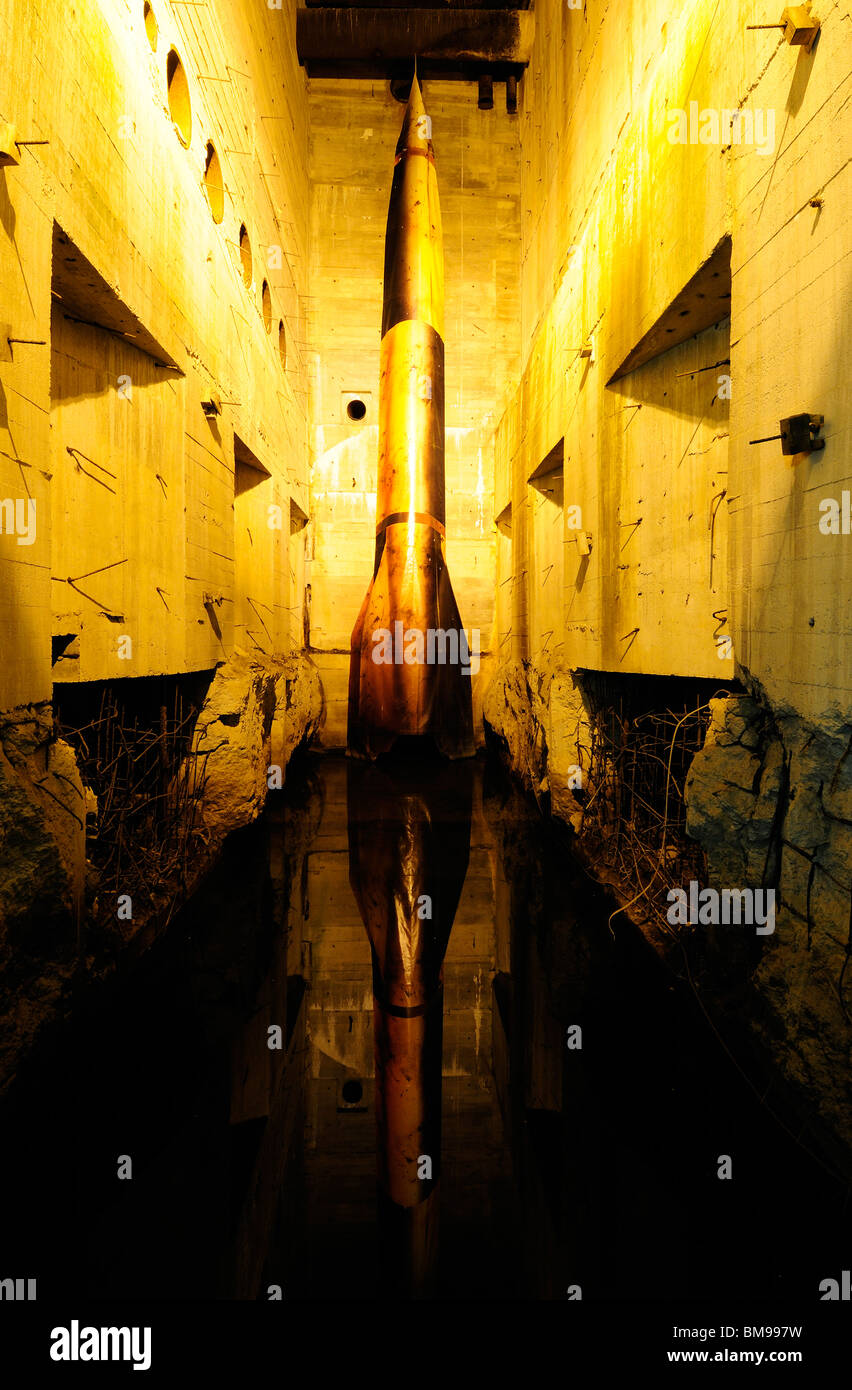 Model of a V2 rocket in Blockhaus, Eperlecques, France Stock Photo - Alamy