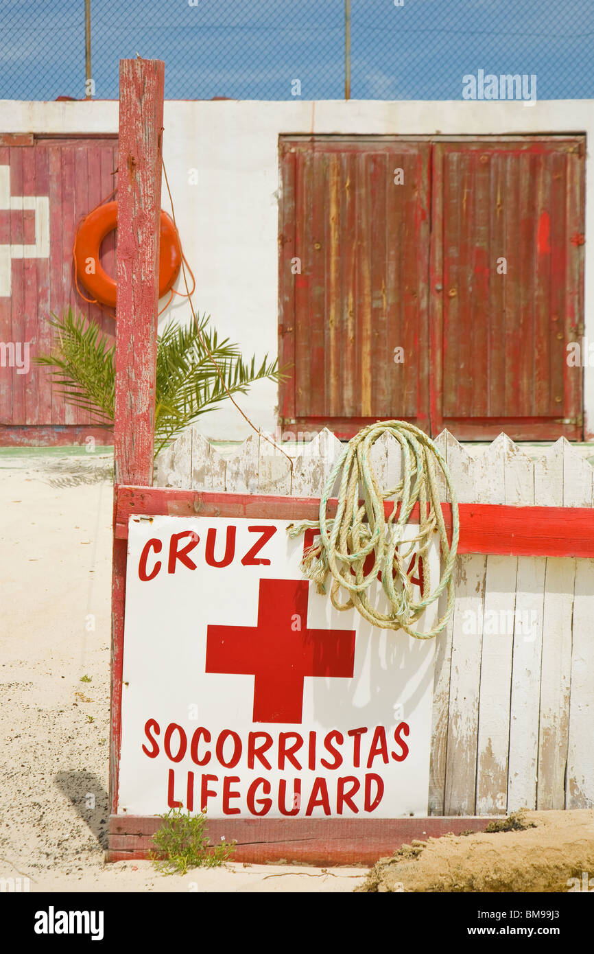 Red Cross lifeguard sign Stock Photo - Alamy