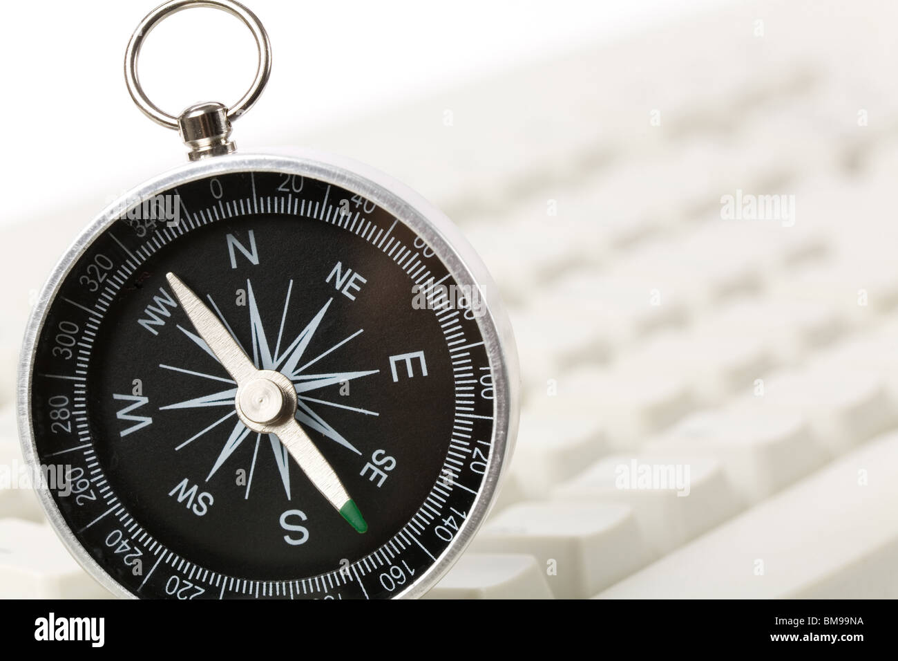 Computer Keyboard and Compass, internet concept Stock Photo - Alamy