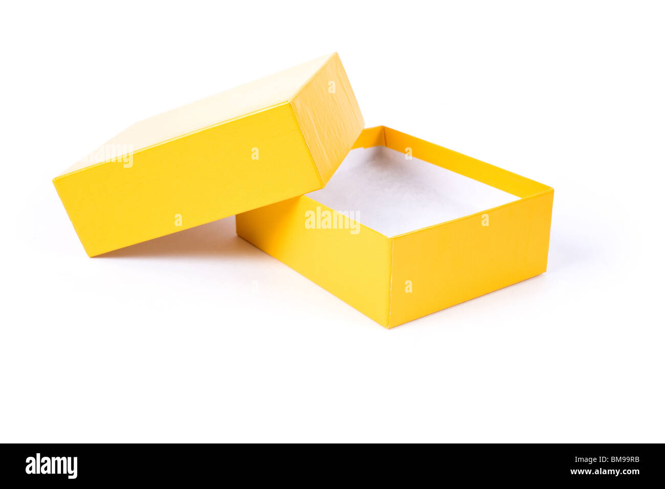 yellow Carton with white background Stock Photo - Alamy