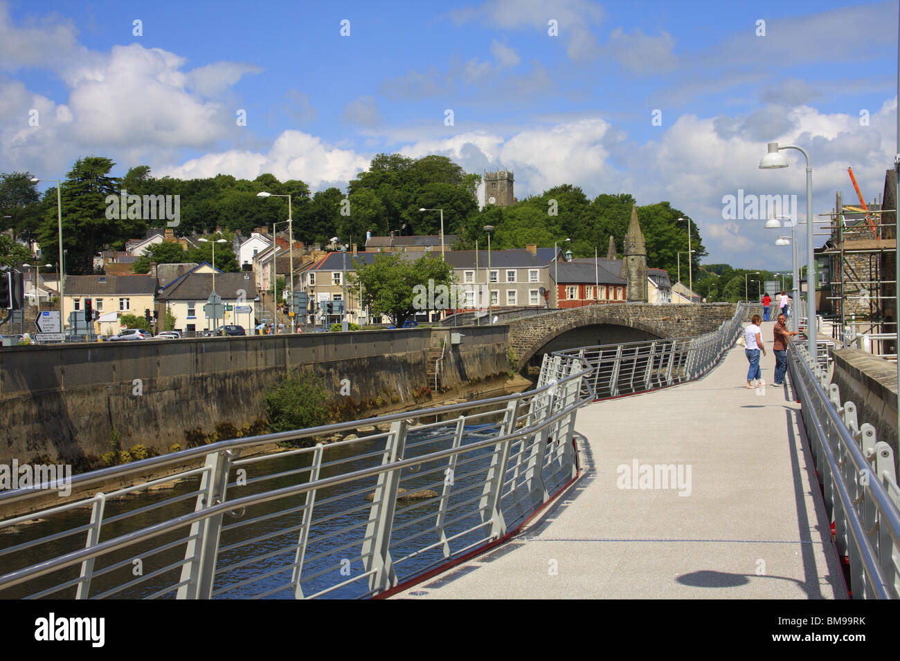 River Walkway Bridgend, South Wales Stock Photo - Alamy
