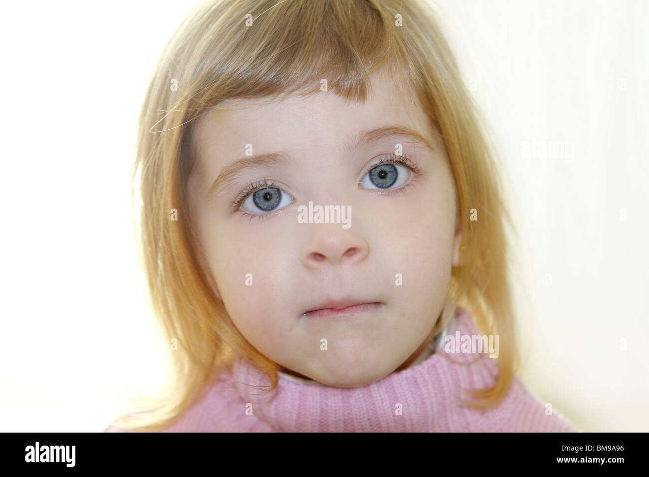 blond little girl blue eyes portrait Stock Photo - Alamy