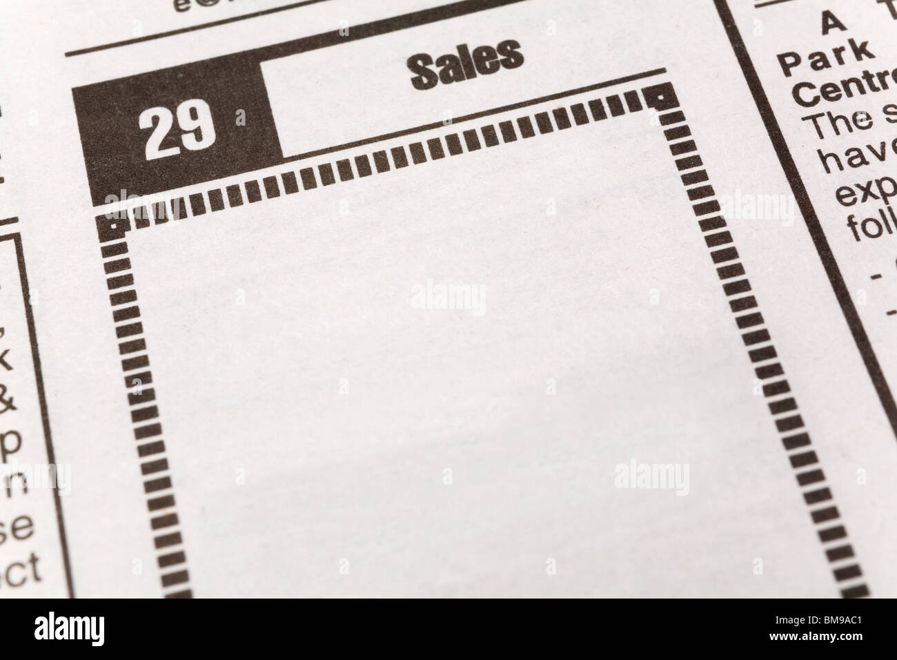 newspaper Sales ad, Business concept Stock Photo - Alamy