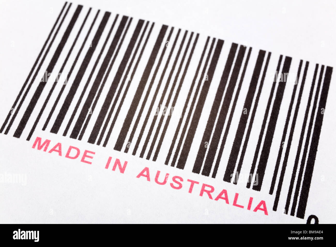 Made in Australia and barcode, business concept Stock Photo - Alamy