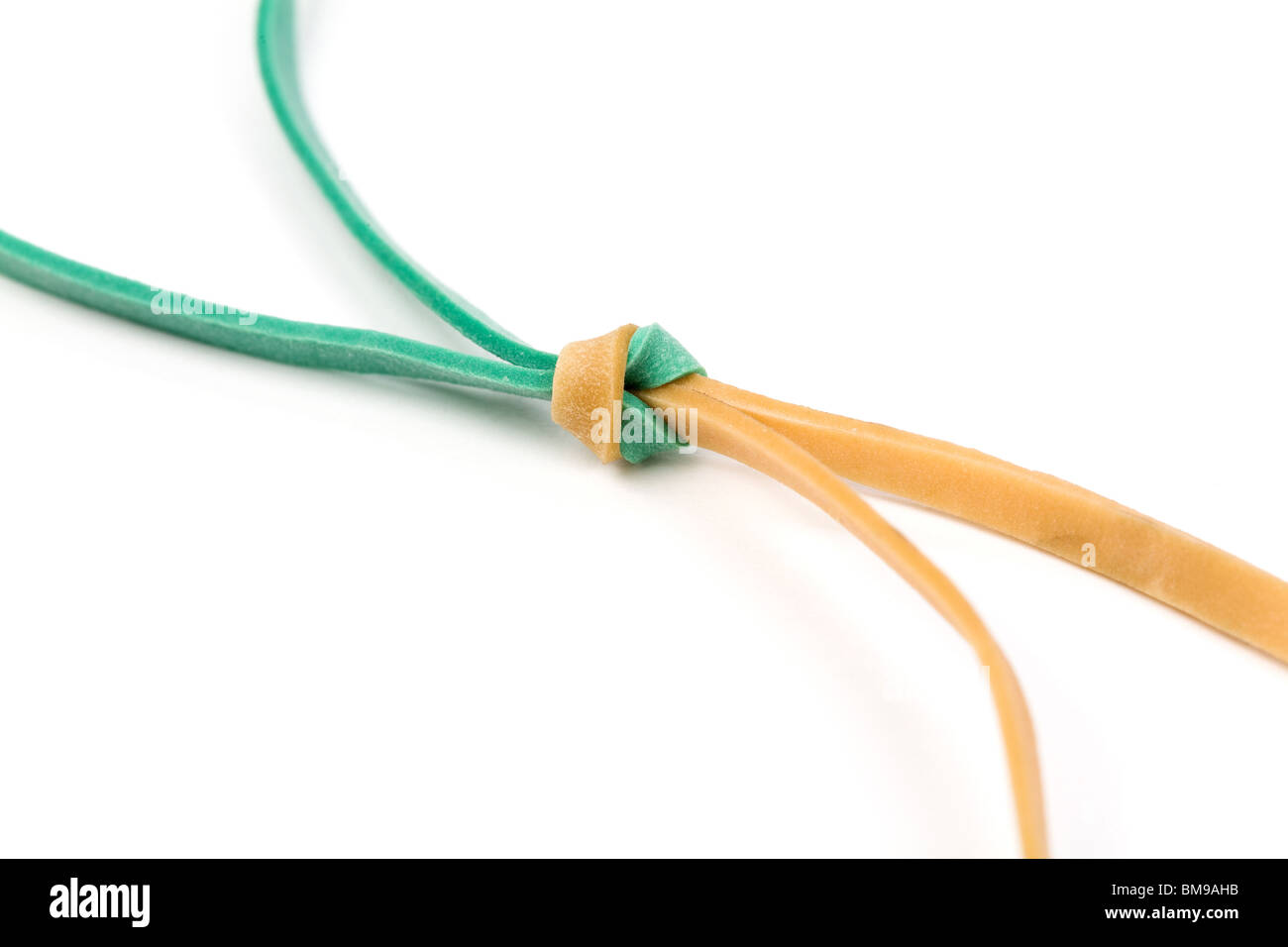Rubber Band knot with white background Stock Photo - Alamy