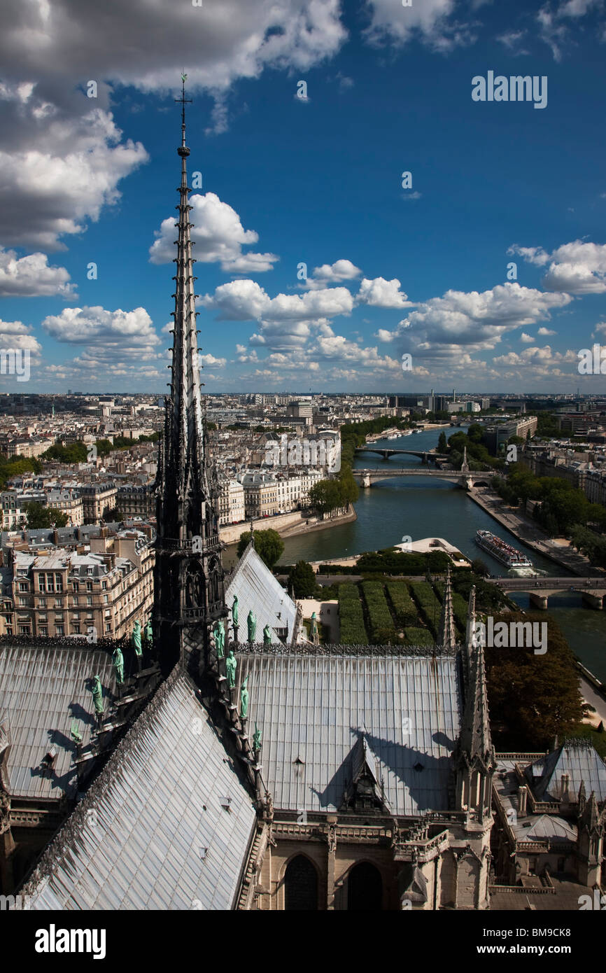 Notre Dame Cathedral Paris Aerial View High Resolution Stock ...