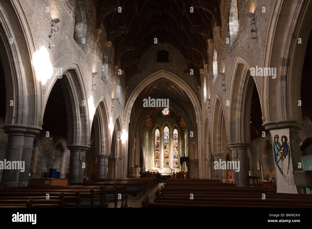 Interior view of St. Canice's Cathedral Curch in Kilkenny, Ireland ...
