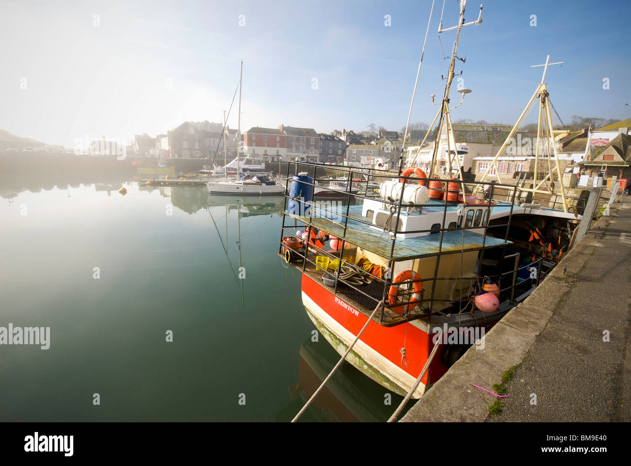 Padstow Cornwall UK Harbour Harbor Quay Marina Fishing Boats Stock ...
