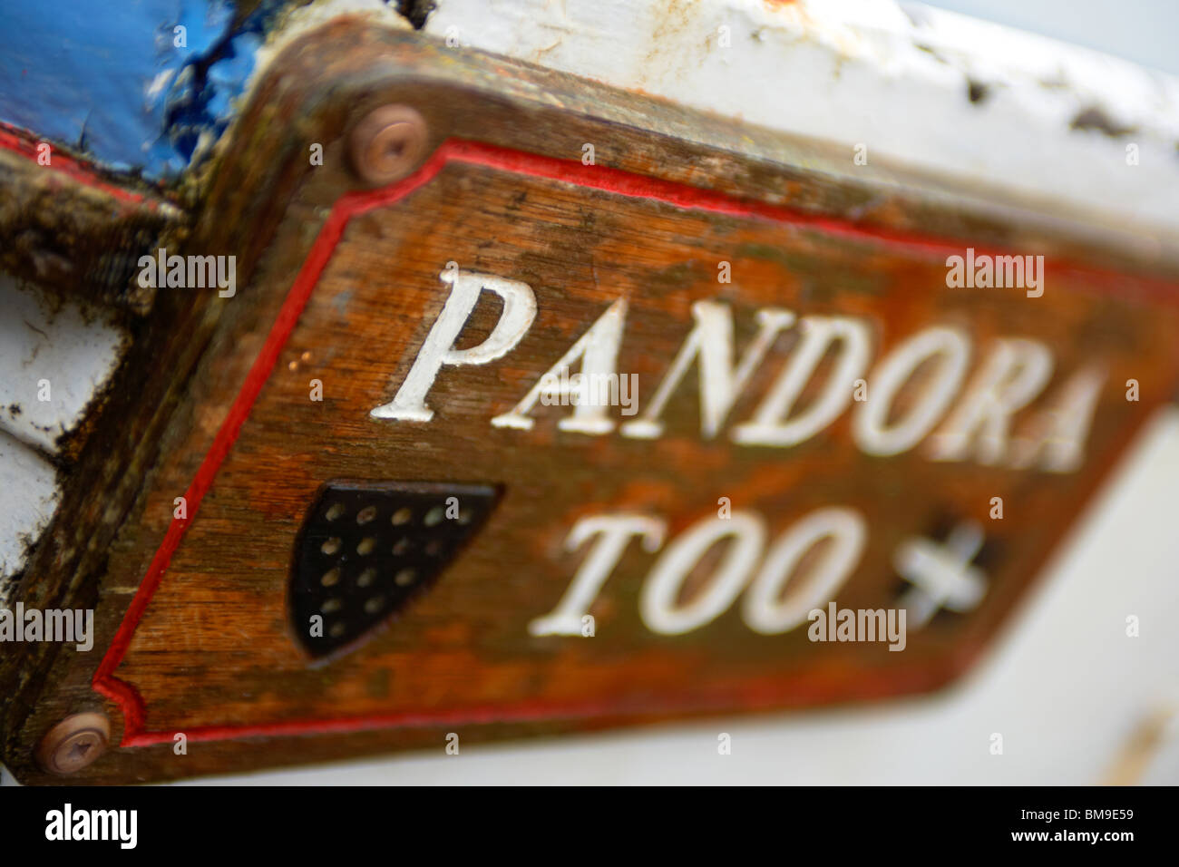 Fishing boat signs at Mousehole harbour Cornwall UK Stock Photo - Alamy