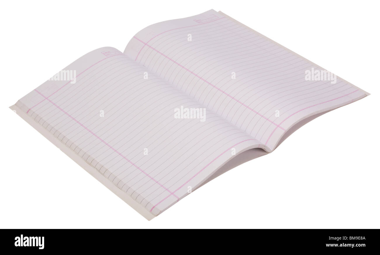 White notebook open page Cut Out Stock Images & Pictures - Alamy