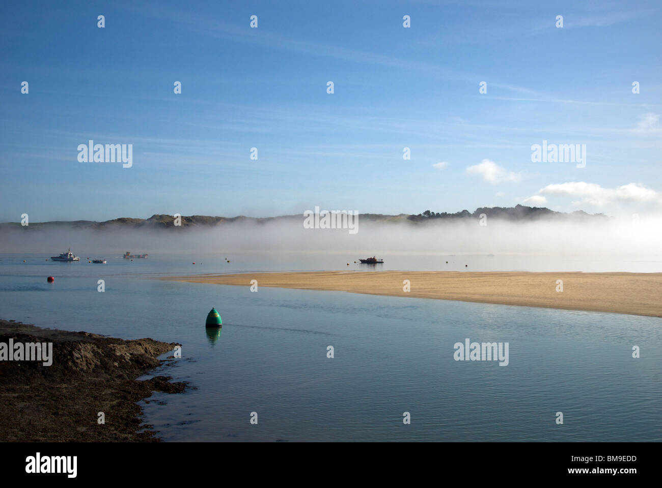 Padstow Cornwall UK Harbor Harbour Quay Camel River Estuary Mist Stock ...