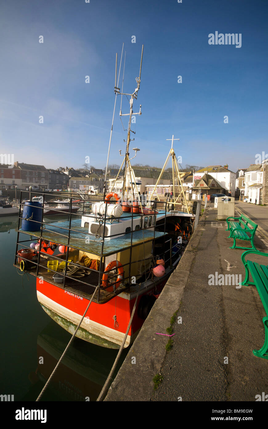 Padstow Cornwall UK Harbor Harbour Quay Marina Fishing Boats Stock ...