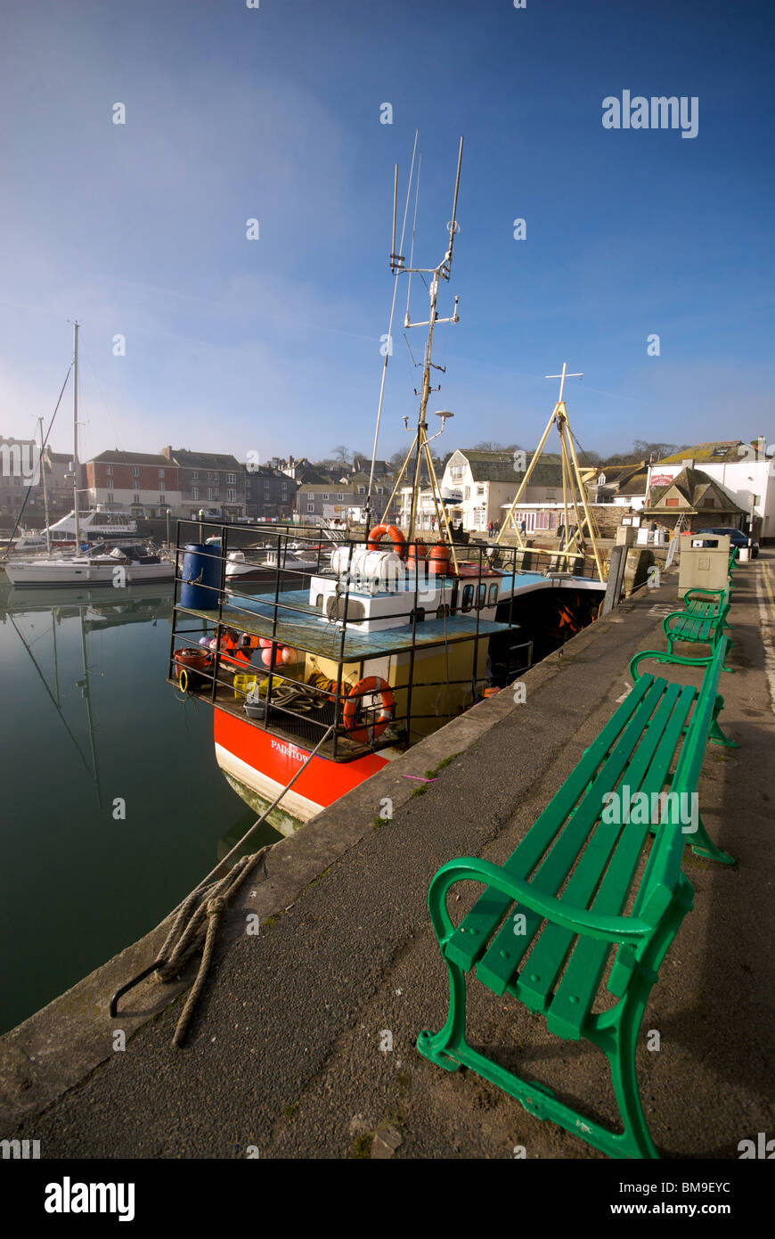 Padstow Cornwall UK Harbor Harbour Quay Marina Fishing Boats Stock ...