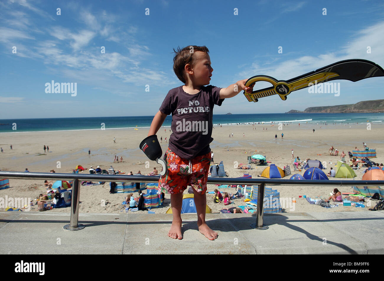 family holiday at sennen beach cornwall Stock Photo - Alamy