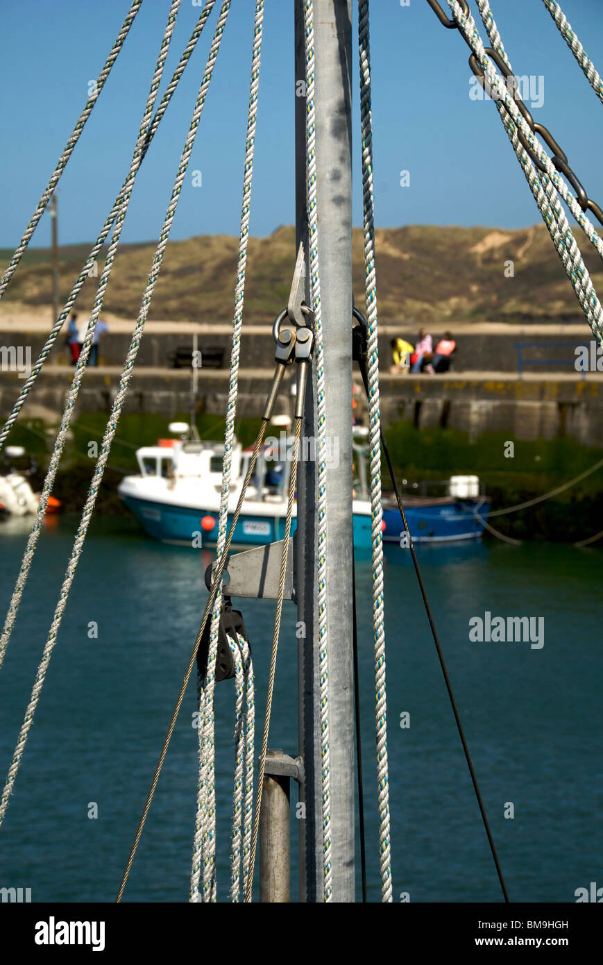 Padstow Cornwall UK Harbor Harbour Quay Marina Fishing Boats Stock ...