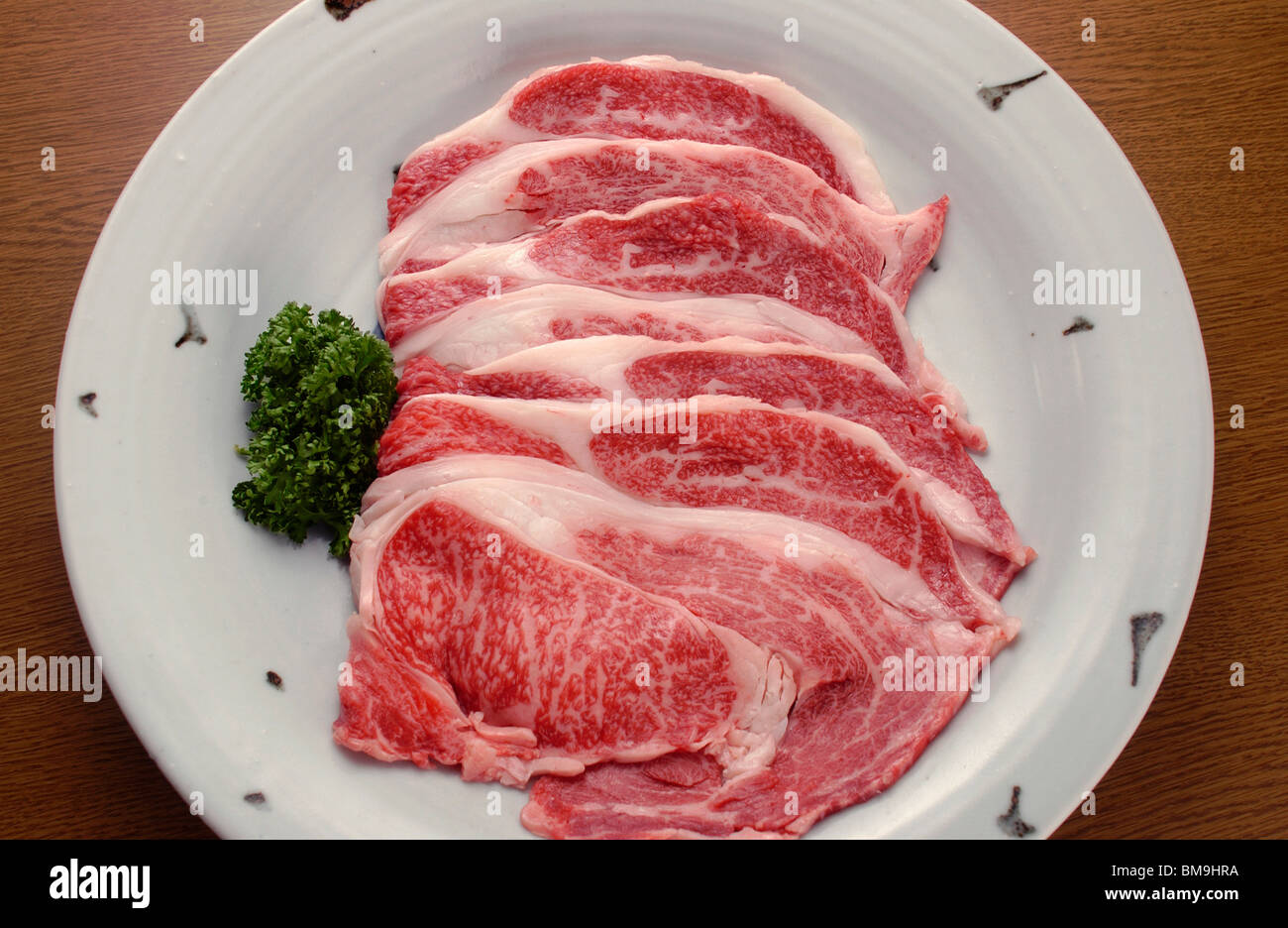 Overhead view sliced beef hi-res stock photography and images - Alamy