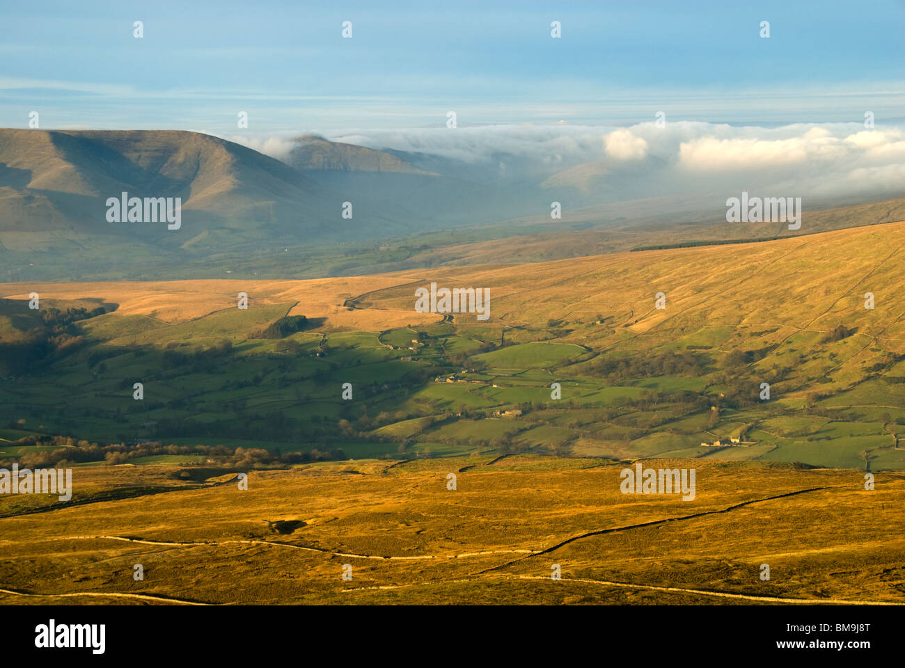 The Howgill fells over Dentdale from the summit of Crag Hill, Yorkshire ...
