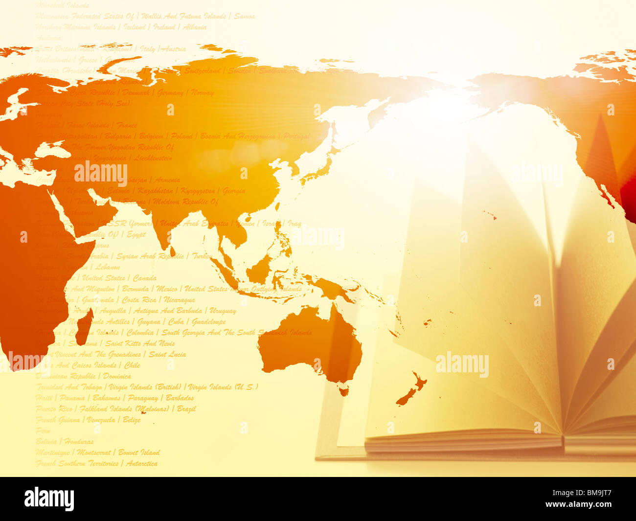 Image of world map and notebook, computer graphic Stock Photo - Alamy