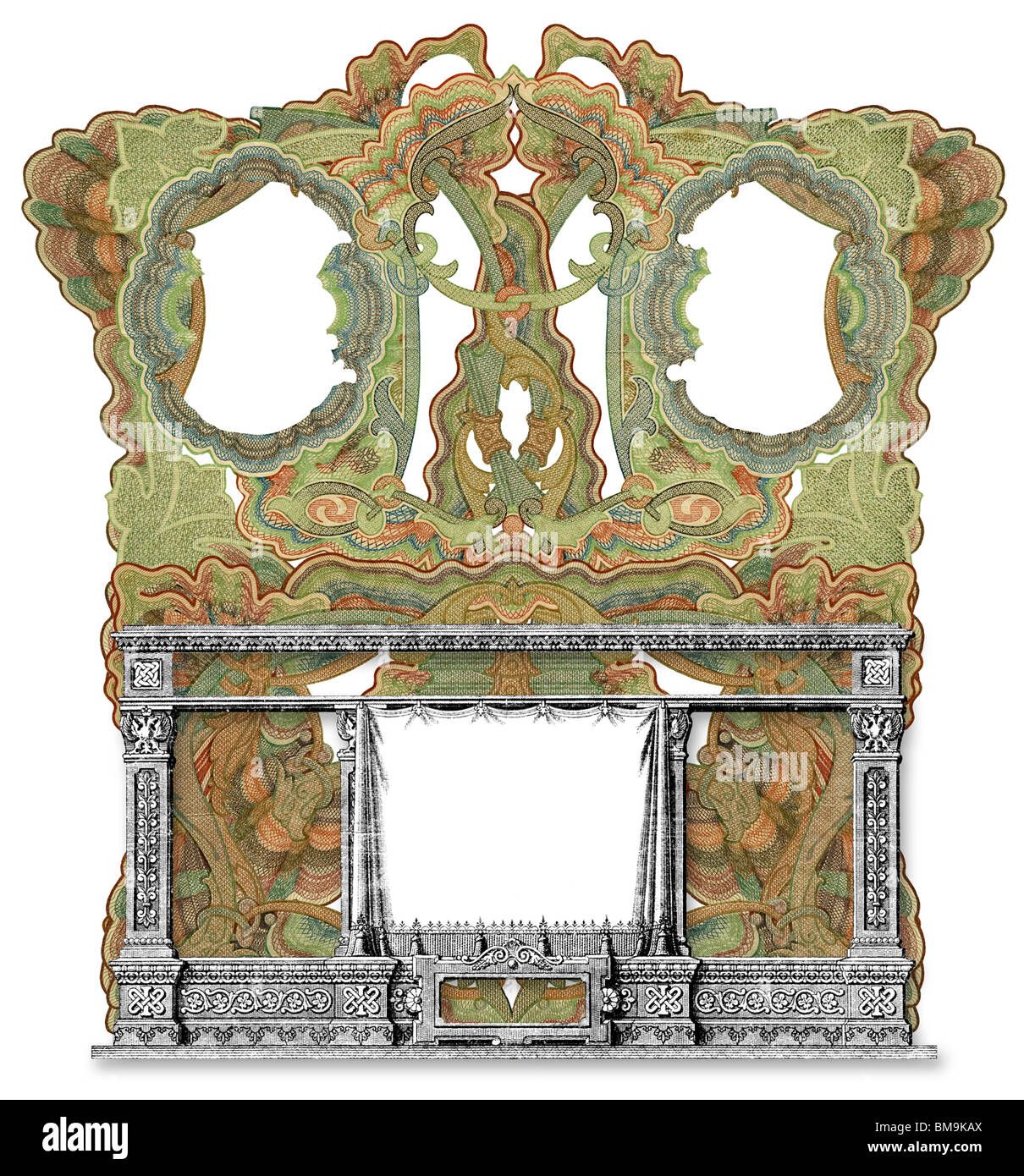 Luxuriously illustrated old colored Victorian frame Stock Photo - Alamy