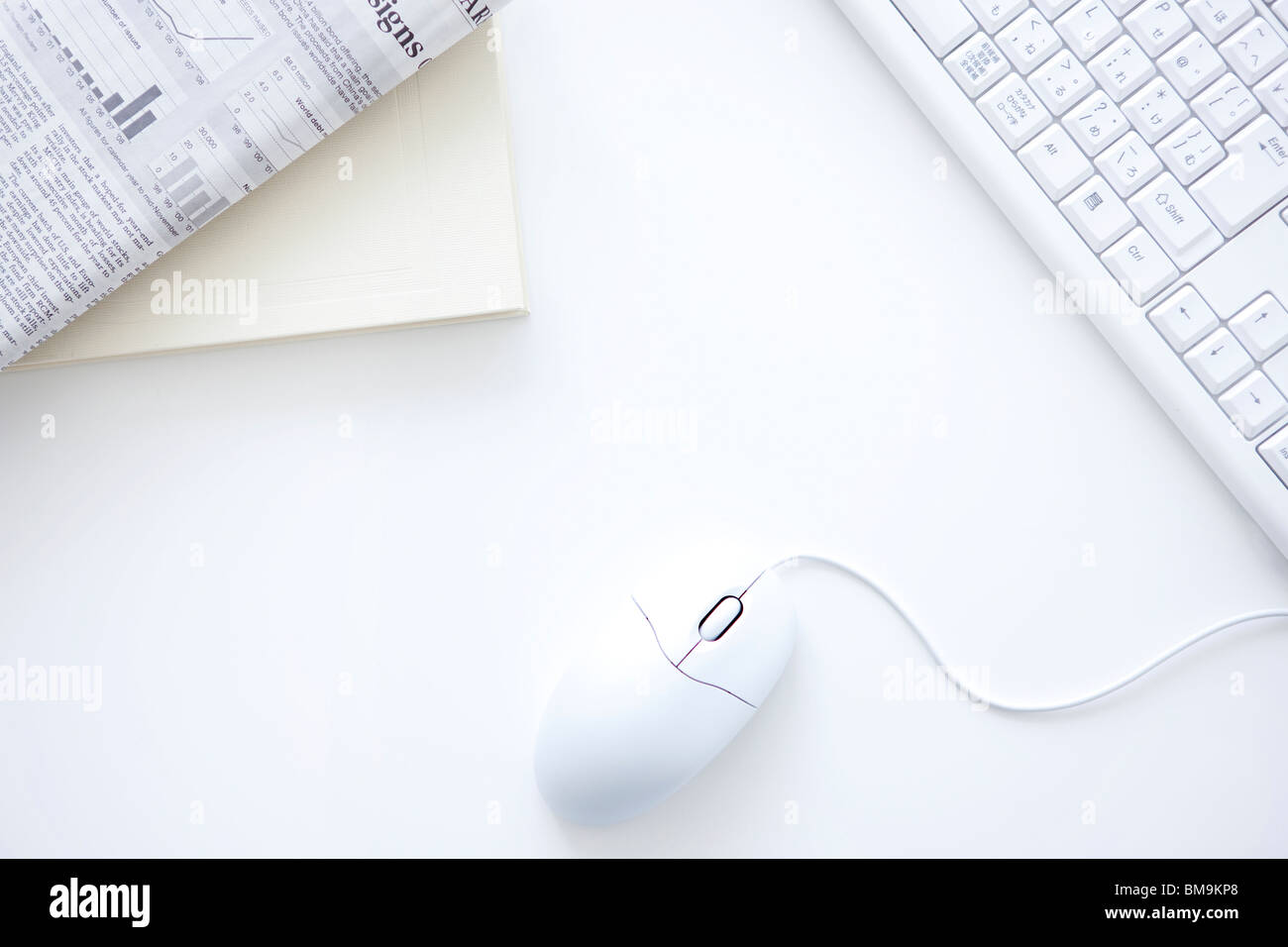 Computer keyboard and mouse on white background Stock Photo - Alamy
