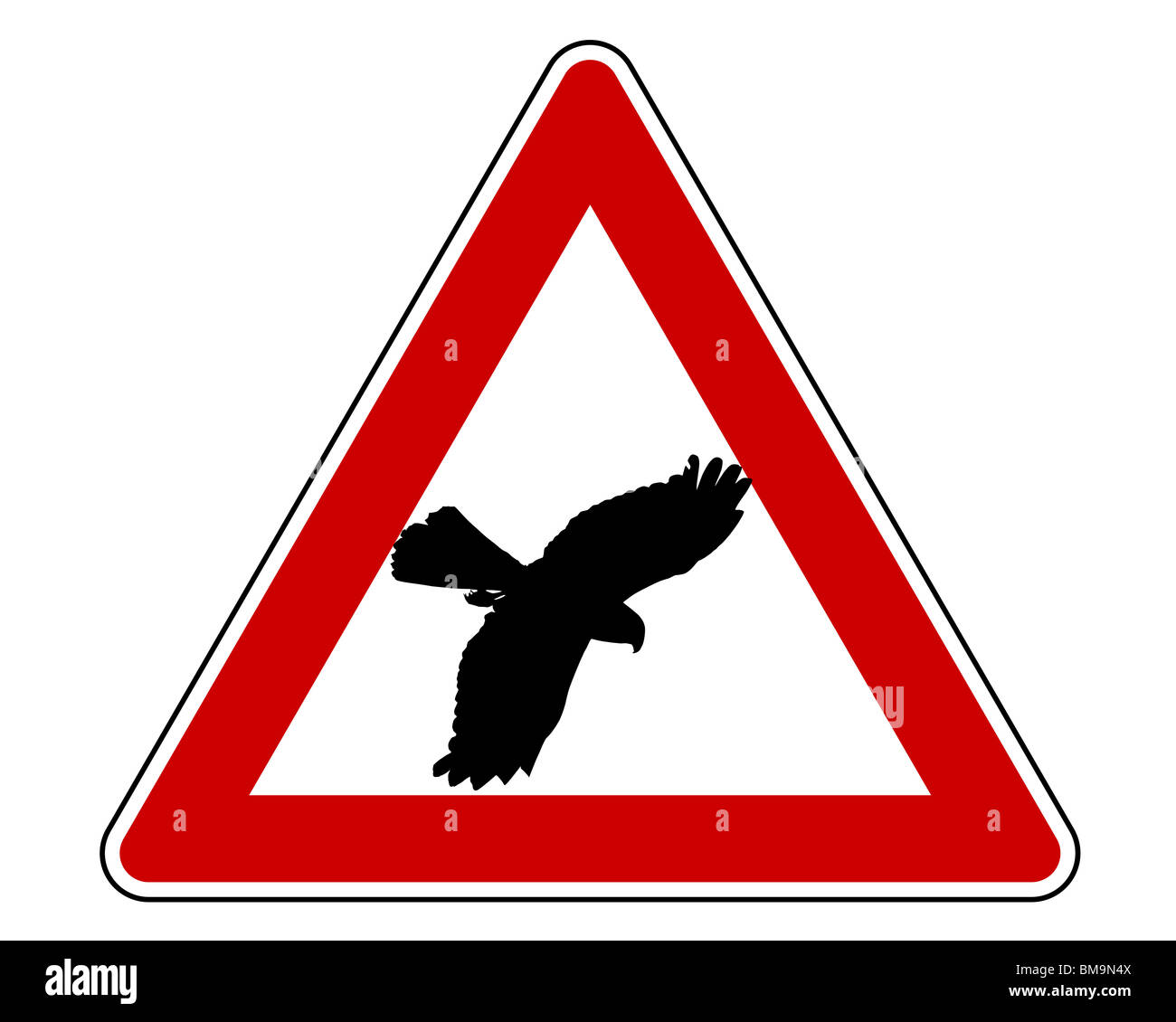 Bird swoop warning sign Stock Photo - Alamy