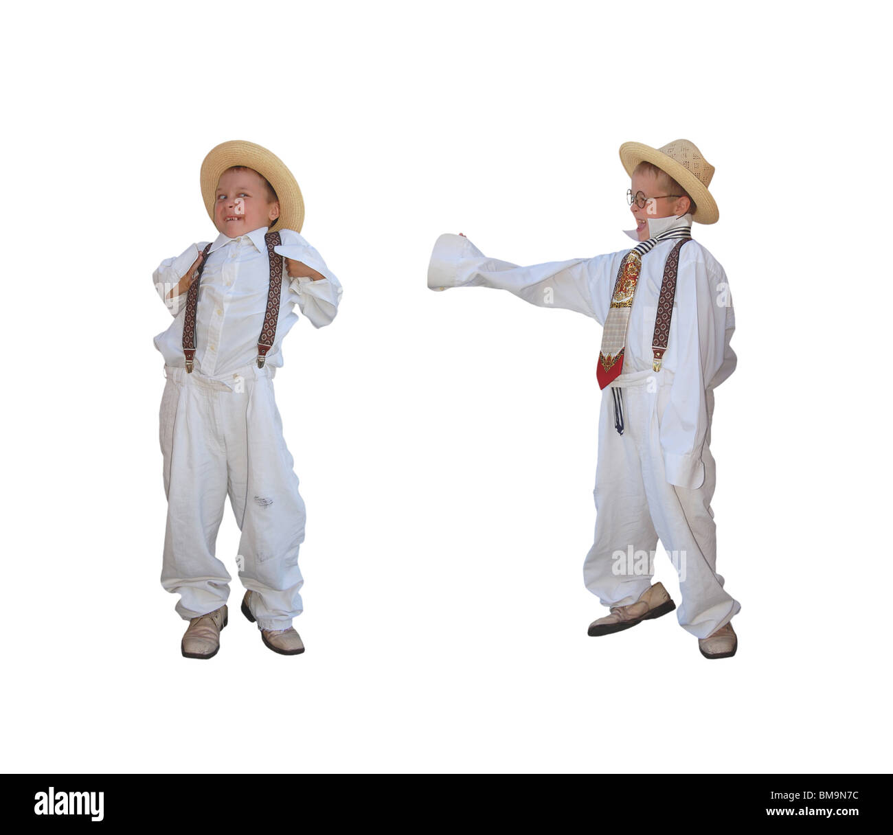 Kid vs. Kid on a white background Stock Photo - Alamy