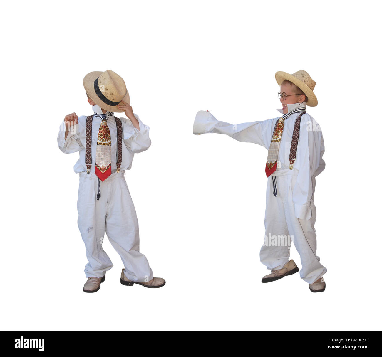 Kid vs. Kid on a white background Stock Photo - Alamy