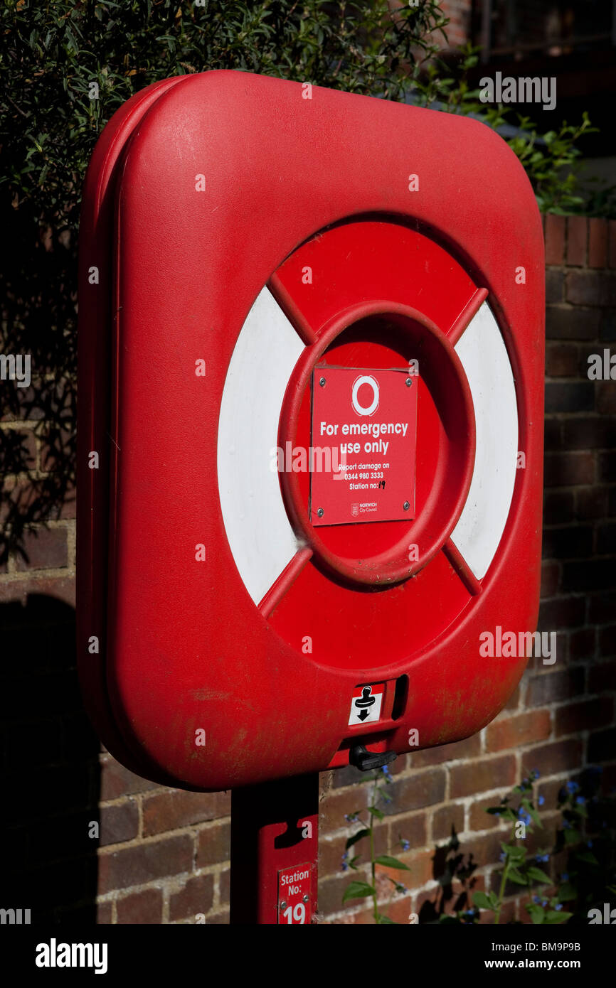 Lifering emergency life ring, Norwich Stock Photo - Alamy