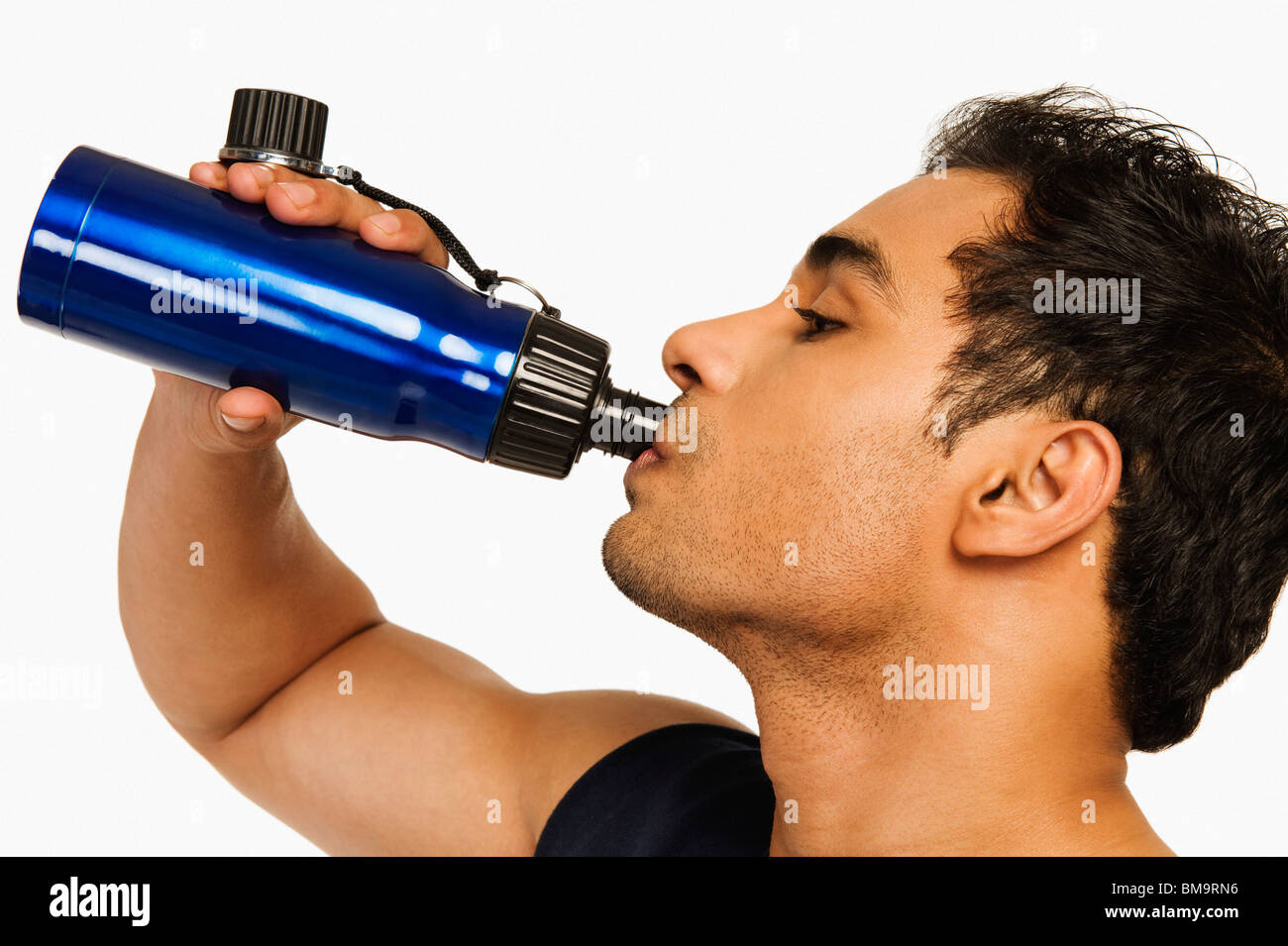 Man drinking water from a bottle Stock Photo - Alamy