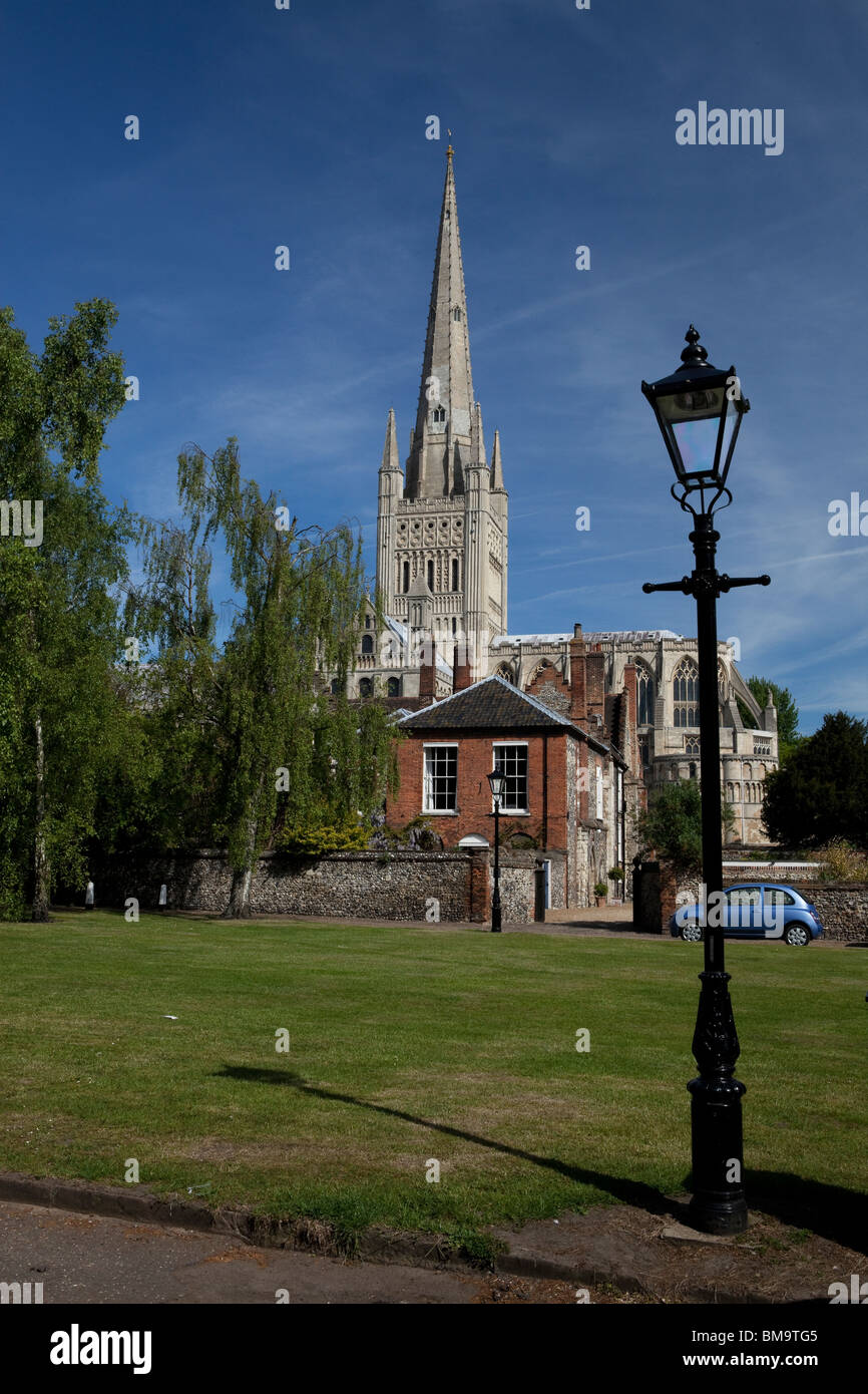 Norwich Cathedral grounds, Norwich, Norfolk - England Stock Photo - Alamy