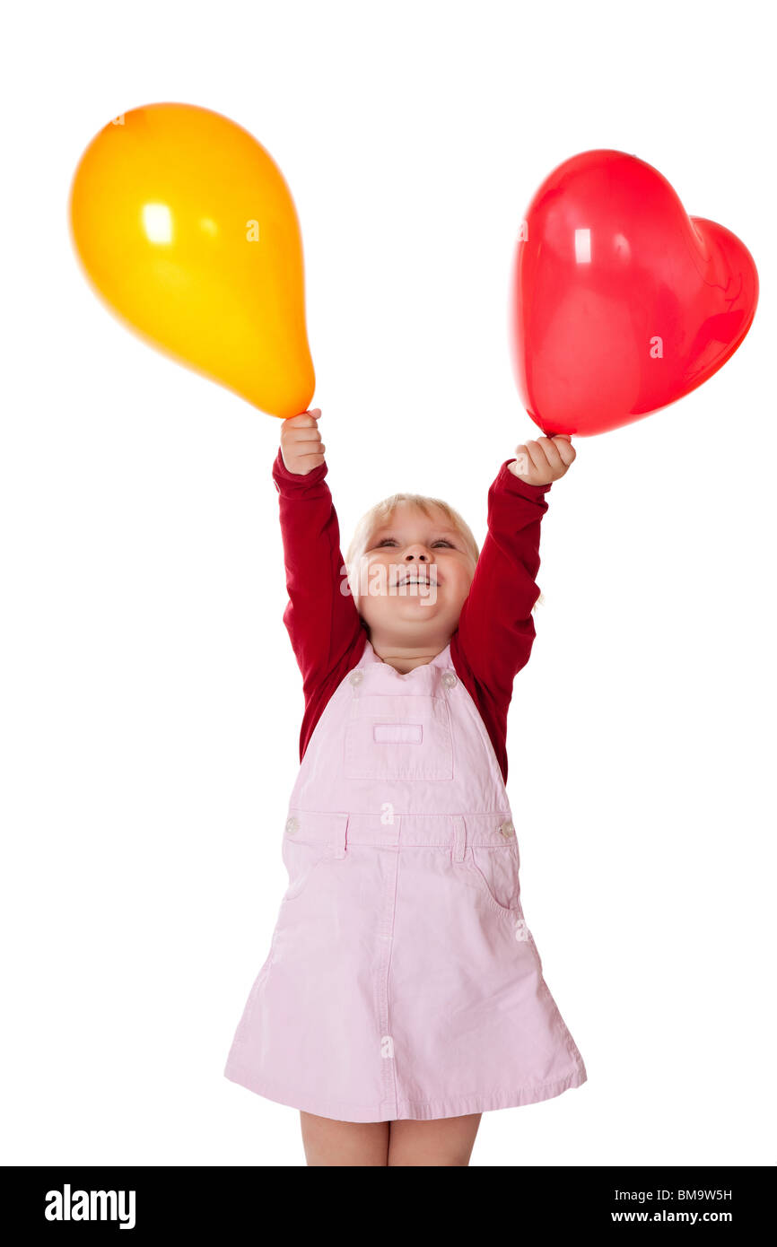 little girl with color balloons Stock Photo - Alamy